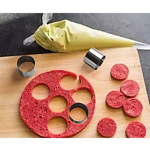 Cake Rings 6 Packs 2.4 x 2 inch Stainless Steel Nonstick Tart Ring Round Ring Molds Mousse Dessert Rings Tart Molds for Baking (6 x tall)