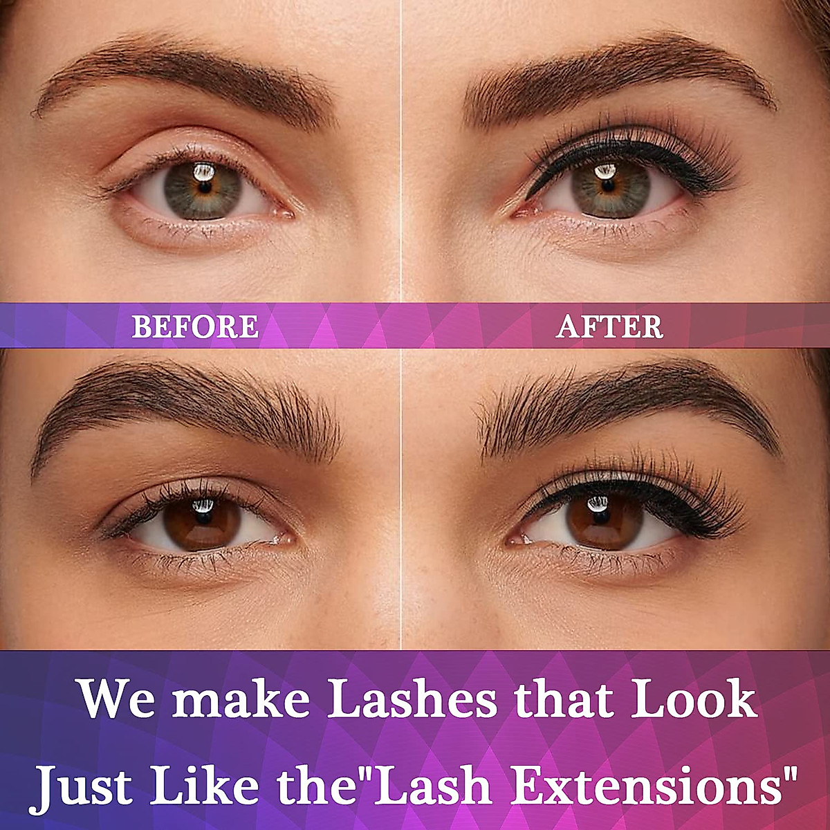 AkesuLash Magnetic Eyelashes - 10 Pairs 3D Medium Magnetic Lashes with Eyeliner Kit,Cruelty-Free & Vegan,Upgraded,Natural Look,Long Lasting,Reusable,With Applicator - Easy to Apply (4 Tube of Liner)