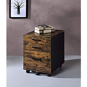 Acme Furniture Abner File Cabinet, Weathered Oak