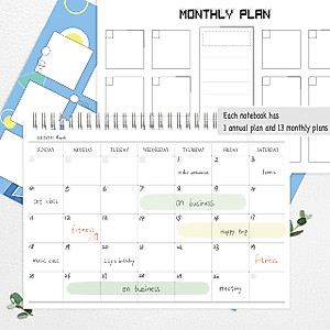 Planner 2023-2024 Work and Study Annual Plan Daily & Monthly Planner, Undated Time Management Notebook, Simple to Use, B5(6.93" x 9.84").
