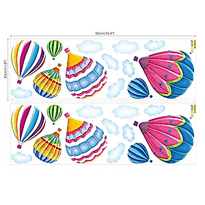DECOWALL SG2-1301N2 12 Hot Air Balloons in The Sky Kids Wall Stickers Wall Decals Peel and Stick Removable Wall Stickers for Kids Nursery Bedroom Living Room d?cor