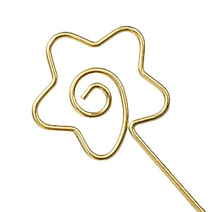 Mezchi 100 Pcs Metal Wire Floral Picks, 13 Inch Gold Place Card Holder Stand Picks, 10 Styles Wire Photo Menu Note Holder, Gift Card Holder for Wedding and Party Favor