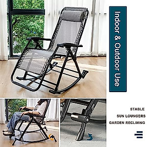 HAicom Garden Rocking Lounge Chair, Patio Rocker Chair, Living Room Chair Outdoor Garden Furniture Patio Porch Rocker Relaxing Chair, Garden Loungers and Recliners
