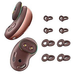 Woocon [8 Pairs] for Galaxy Buds Live Ear Tips Anti-Slip/Dust Silicone Ear Tips Ear Cushion Ear Gel Accessories Compatible with Samsung Galaxy Buds Live - S/L (Rose Gold)