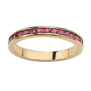 PalmBeach Jewelry Sterling Silver or 14K Gold Plated Simulated Birthstone Ring Size 9 Month 6