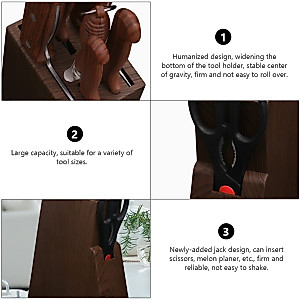 Mobestech Dinnerware 1pc Wood for Pattern Shelf Sharpening Cutlery Household Cutter Block Stable Rack Wooden Imitation Storage Kitchen Home Grain Organizer Desktop Holder Blocks Utensils