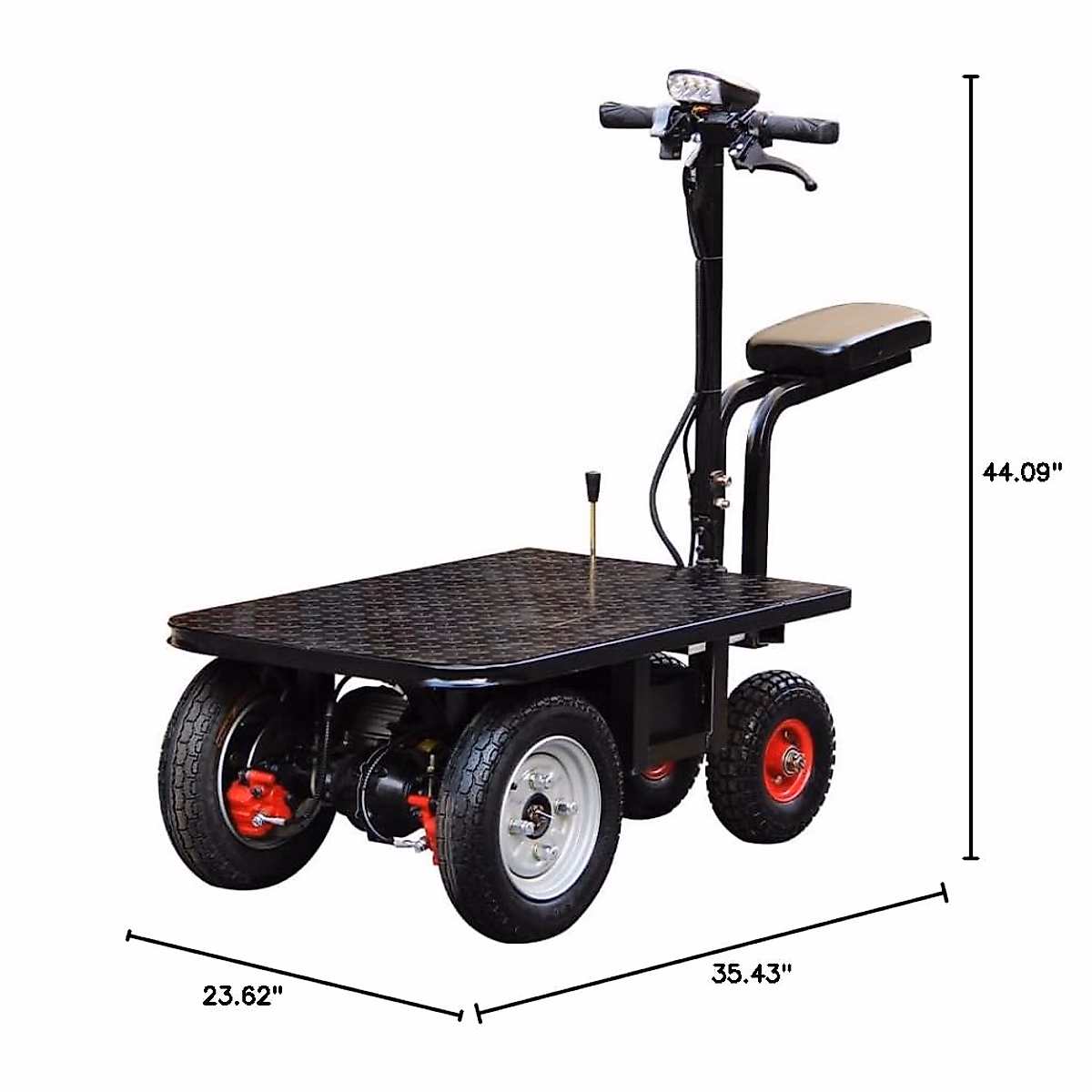 SwAcch Commercial Electric Products Platform Truck Motorized, Heavy Duty Table Cart Dolly, Pallet Truck Dolly, Large Capacity Foldable Rideable Electric Tow Tractor with Platform,1300lb