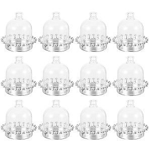 UPKOCH 12pcs Candy Box Cake Covers and Cake Containers Mini Dessert Plates Mini Cupcake Holder Cake Plate with Dome Cake Tray with Lid Cake Stand with Dome Clear Cake Stand Dome Lids