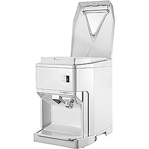 VEVOR Ice Shaver Machine Electric, Snow Cone Machine Commercial 265 LBS/H, Shaved Ice Machine w/Ice Hopper & Lid, 250W Ice Crusher w/Drain Pipe Tabletop Shaved Ice Maker w/Adjustable Fineness White