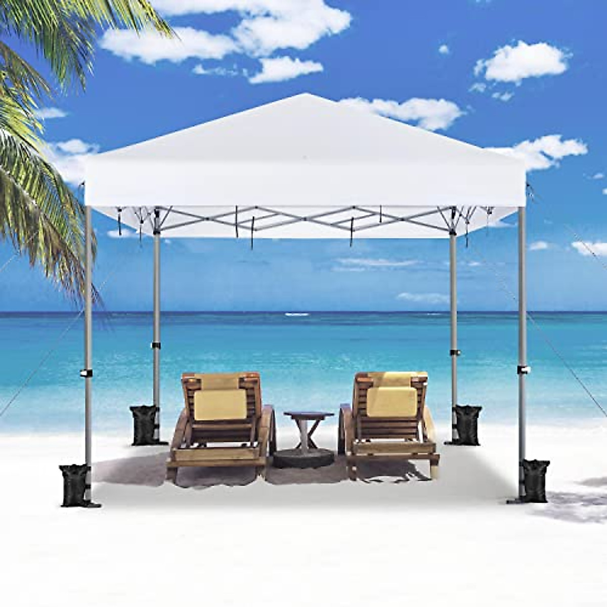 Yaheetech 12x12 Pop Up Canopy Easy Set-up Tent, Portable Outdoor Canopy Instant Tent, Heavy Duty Commercial Gazebo with Wheeled Carry Bag & 4 Sandbags for Home, Party & Outdoor Activities, White