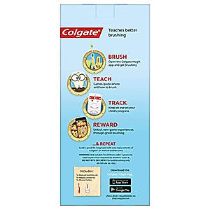 Colgate Magik Smart Toothbrush for Kids, Kids Toothbrush Timer with Fun Brushing Games Yellow 1 Count