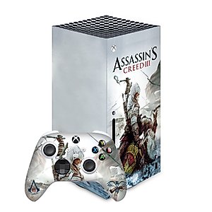 Head Case Designs Officially Licensed Assassin's Creed Game Cover III Graphics Vinyl Sticker Gaming Skin Decal Cover Compatible with Xbox Series X Console and Controller Bundle