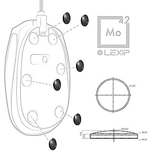 Lexip Mo42 Ceramic Gaming Feet - Hardwearing, Incomparable Glide - Compatible with All Mice, Laser and Optical - Gain Speed, Precision, Control and Playing Comfort (V1)