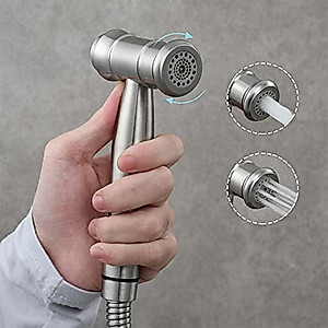 BINCAVIDOU Handheld Toilet Bidet Tap Wall Hot Water Faucet Spray Kit 2 Functions Portable Single Handle Concealed Fabric Diaper Shower Accessories,Black