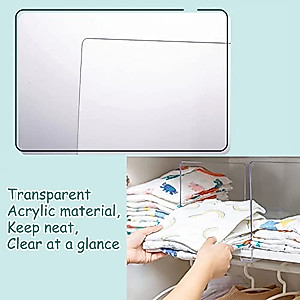 AOIEORD Shelf Dividers Acrylic Closet Clear Organizer for Clothes Book Shoes Display Cabinet Adjustable Separators 4 Pack