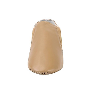 Dynadans Unisex PU Leather Upper Slip-on Jazz Shoe with Arch Insert for Women and Men's Dance Shoes-Brown-4M