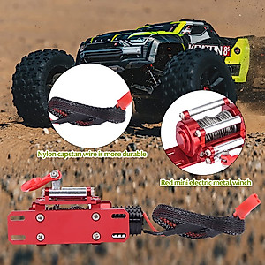 Tbest RC Car Winch, 1/10 Scale Winch Controller Simulated Toy Winch RC Model Vehicle Crawler Car Accessory for RC Crawler
