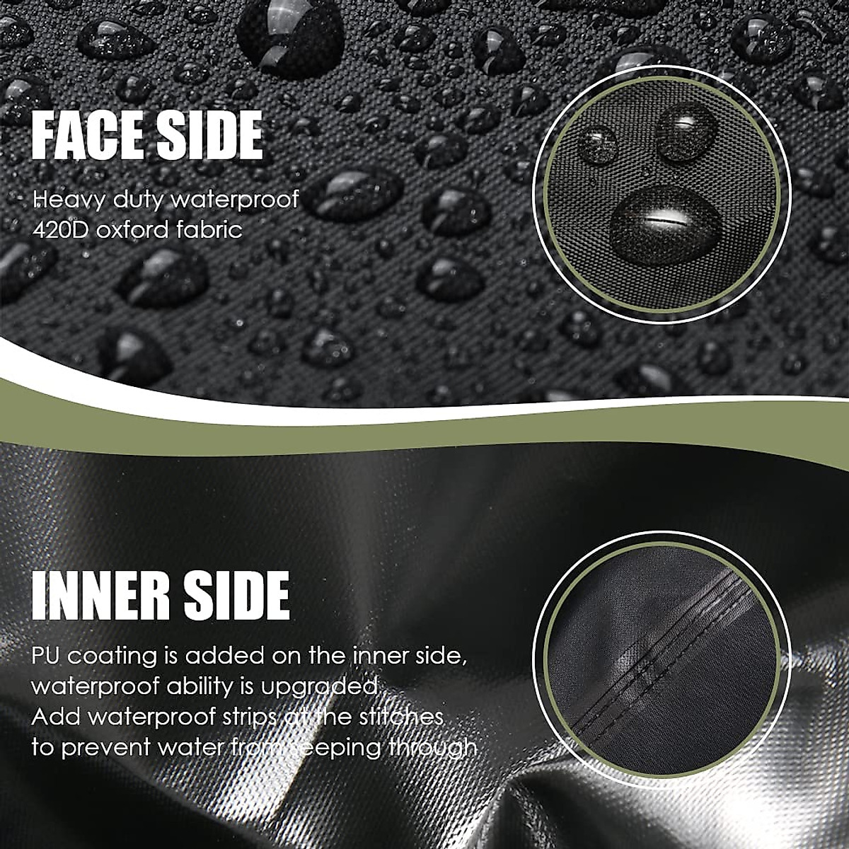 COOSOO Curved Sofa Cover Outdoor Patio Furniture Cover Couch Sectional Protector Waterproof Half Moon Sofa Set Cover with Windproof Elastic Cord for Garden Lawn Indoor All Weather Protection