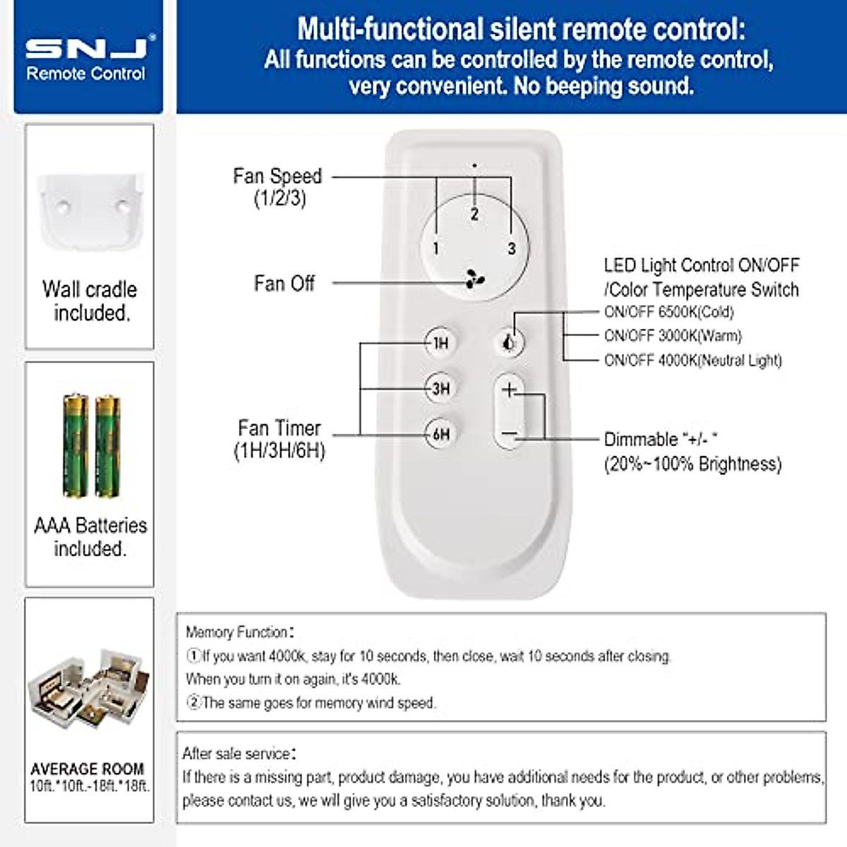 SNJ 52 inch Black Ceiling Fans with Lights and Remote, Low Profile, Modern, Ceiling Fan, Bedroom, Indoor, Outdoor, Home, Fandelier, LED, Dimmable, Tri-Color Temperature, Quiet Reversible, 1084…