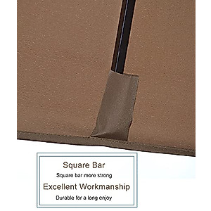 Patio Umbrella Square Outdoor Market Table Umbrella with Push Button Tilt and Crank, 6ft Patio Umbrellas for Porch/Poolside/Lawn/Doorway, Portable Garden Umbrella Parasol (Color : Light Brown)