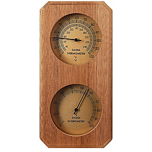 Homaisson 2 in 1 Sauna Thermometer and Hygrometer, Wooden Sauna Hygrothermograph Indoor Humidity Temperature Measurement for Sauna Room Accessories-10 x 5’’