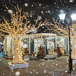 Solar Christmas Decorations String Lights - 2 Pack 72ft 200 LED 8 Modes Outdoor Fairy String Lights, Waterproof Solar Powered Lights for Garden, Patio, Holiday, Christmas Tree Decorations Warm White