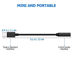 UKCOCO USB Type C to 3.5mm Headphone Jack, 3 Pack Audio Earphone Cable Converter for One Plus 6t, Huawei Tablet M5, Moto Z Z Droid Force Play and USB C Device