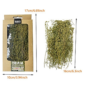 Cayway Miniature Shrubs Model Bushes Long Shrub Vegetation Groups Static Grass Tuft for DIY Model Train Landscape Railroad Scenery, Green