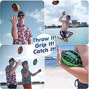 Wave Runner Grip It Waterproof Football- Size 9.25 Inches with Sure-Grip Technology | Let's Play Football in The Water! (Random Color)