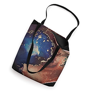 Dusty Rose & Blue Modern Art Alcohol Ink Distressed Pattern Tote Bag