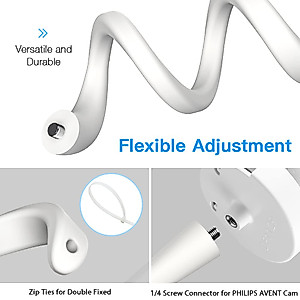 oioaahkeo Baby Monitor Mount for Philips Avent Baby Monitor SCD843/37 Camera for nannio Hero2 Hero3 Video Baby Monitor (White,1Pack)