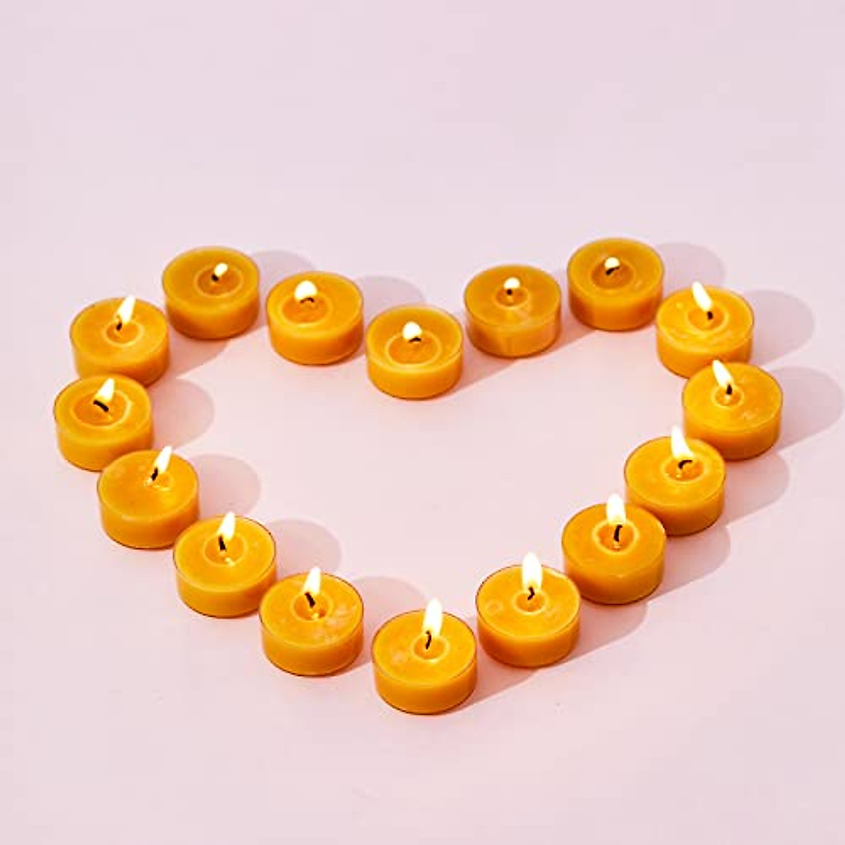 Beeswax Tealight Candles Bulk - Tealight Candles 12 Pack with 48 Hour Burn Time 4Hours of Each Beeswax Tealights for Home Decor & Ambiance, Long-Lasting & Eco-Friendly