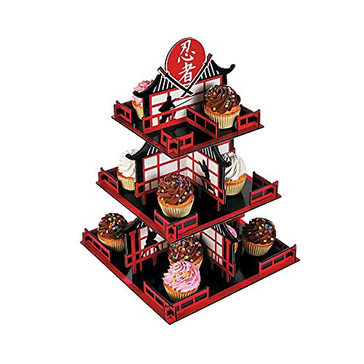 Ninja Cupcake Stand (3 Tiers) Ninja Birthday Party Supplies
