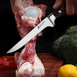 TUO Boning Knife - Flexible Fillet Knife 5.5 inch Small Kitchen Knife for Meat Poultry - German Stainless Steel Fishing Knife - G10 Ergonomic Handle with Gift Box - Legacy Series
