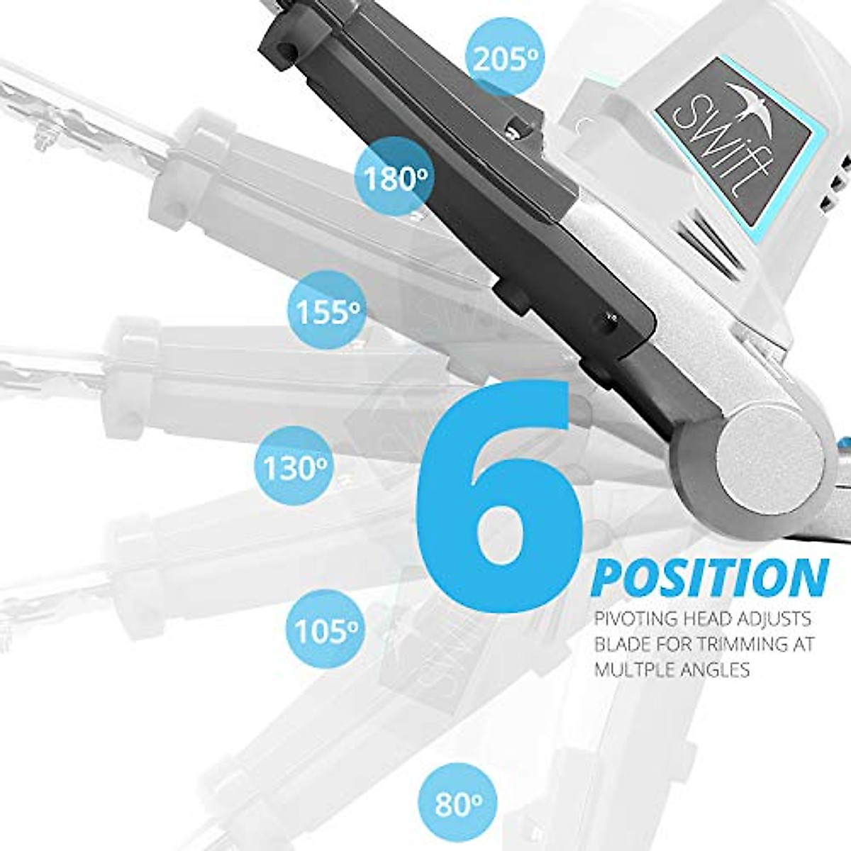 40V Cordless Pole Hedge Trimmer Long Reach 20" Cutting Length 6 Position Adjustable Head with Battery and Charger
