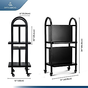 Rolling Library Book Cart – 34 Inches Tall, 100LBS Capacity Double Sided for Easy Organization - Sturdy, and Versatile Office Book Cart with 4 Lockable Wheels