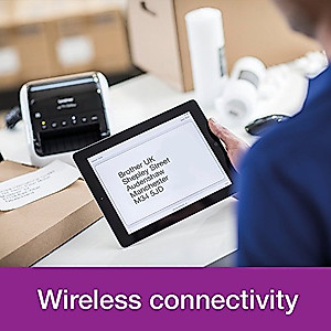 Brother QL-1110NWB Label Maker, Shipping Labeller, Wireless, PC Connected, Network and Bluetooth, Desktop, Wide Format 4 Inch Labels