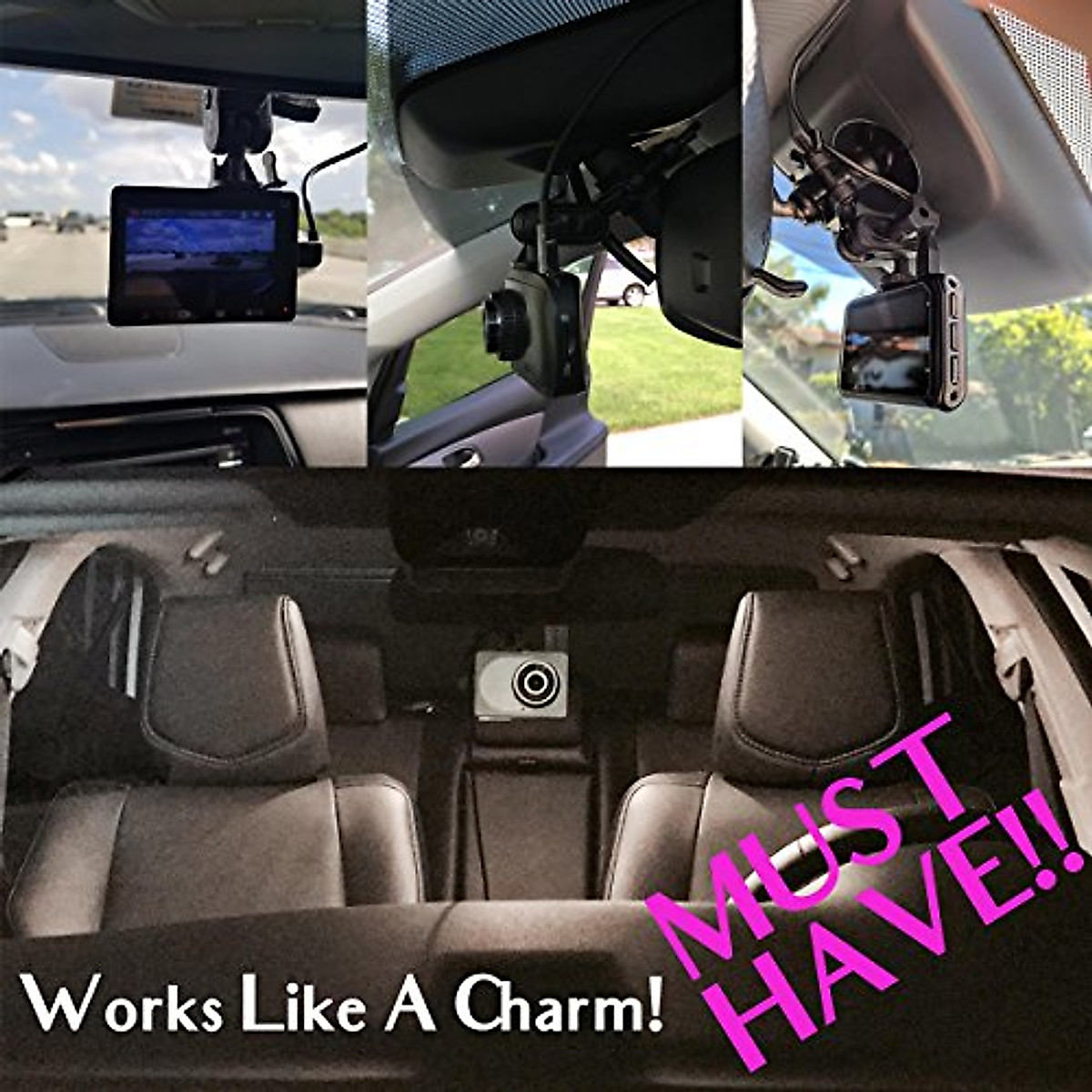 Dash Cam Mirror Mount Kit for Rexing V1,Falcon F170,Z-Edge,Old Shark,YI,Kdlinks X1,VANTRUE and Most Dash Camera and Car Camera