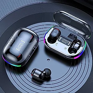 YUUAND Wireless Earphones Stereo Earbuds LED Digital Display in Ear Noise Cancelling Bass Bluetooth 5.3 TWS for iOS Android