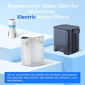 Waterdrop WD-EDFA Alkaline Filters Replacement for Waterdrop Electric Pitcher 𝐖𝐃-𝐄𝐃𝟎𝟏/𝐄𝐃𝟎𝟐/𝐄𝐃𝟎𝟒/𝐄𝐃𝟎𝟏𝐀/𝐄𝐃𝐂𝟎𝟏, NSF/ANSI 42&372, Improve PH, 3 Months or 200 Gallons, 1 Filter