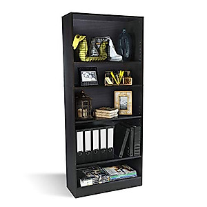 Atlantic Oskar 5-Shelf Multipurposed Bookcase & Storage Cabinet, PN 38408139, in Espresso