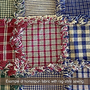 Vintage Christmas 6 Plaid Homespun Cotton Fabric by JCS - Sold by The Yard