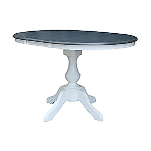 IC International Concepts Leaf Dining Table, Height, White/Heather Gray