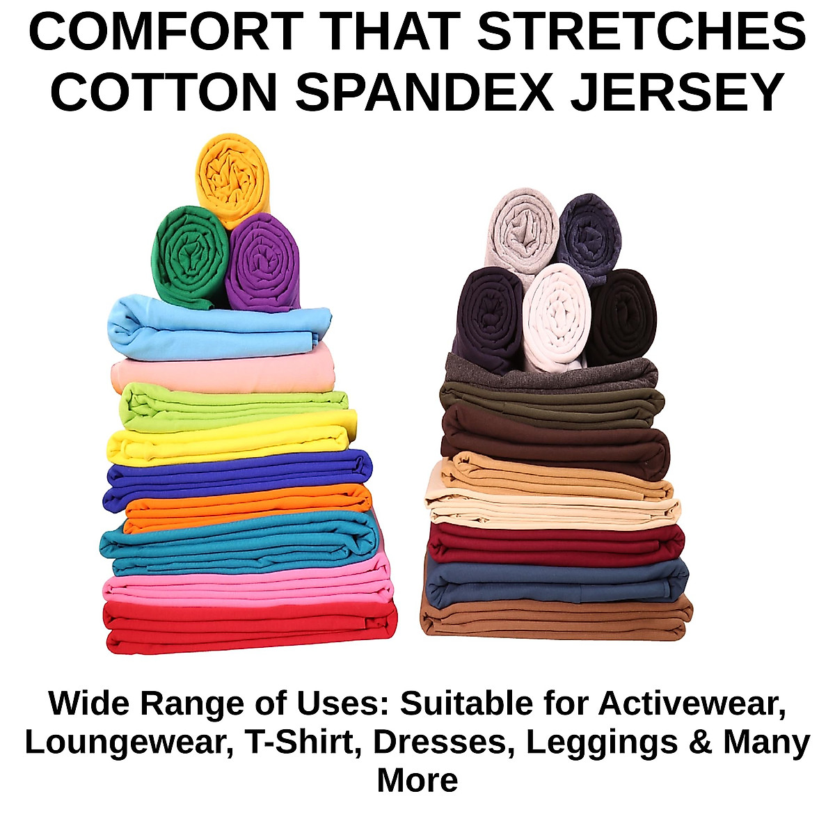 FabricLA Cotton Spandex Jersey Fabric by The Yard - 10 oz 4-Way Stretch Spandex & Cotton Fabric, 60" Wide – Perfect for Skirts, Tops, T-Shirts | Yellow | Sold in 1 Yard