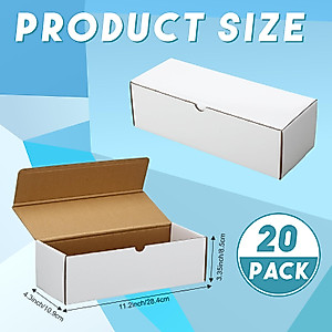 Glenmal 20 Pcs Trading Card Storage Box 3000 Count Sports Card Storage Boxes White Corrugated Cardboard Card Box for Baseball Football Basketball Cards Collecting, 11.2 x 4.3 x 3.35 Inch