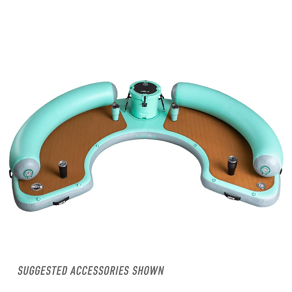 BOTE Inflatable Dock Hangout Suite 240 Degree Size Floating Group Party Raft Lake Beach Adults Kids Family Friendly MAGNEPod Compatible Packable Portable Towable