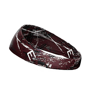 Unisex Headband/Sweatband. Best for Sports, Fitness, Working Out, Yoga. Tapered Design. Reversible. (Wicked Maroon)