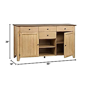 Sunset Trading Brook Sideboard Server, Distressed Wheat/Pecan