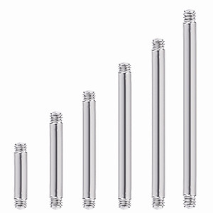 COTTVOTT 20pcs a Set Surgical Steel Threaded Barbell Bar Replacement for Tongue Earring Piercing Body Jewelry (Mix 20pcs)