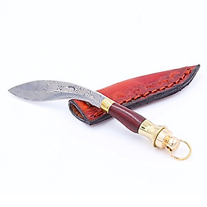 Keychain Knife Miniature Damascus Steel Khukuri Art Knife Mini Knife